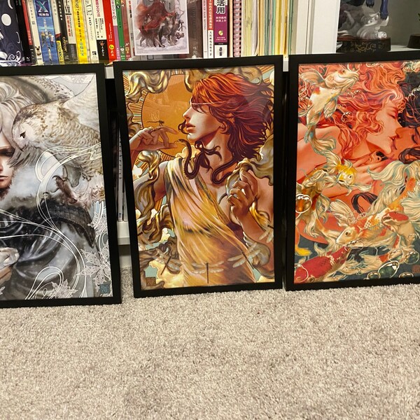 Koi 11” X 17” Print Mermaid Merman Fish Underwater Kiss Original Art ...