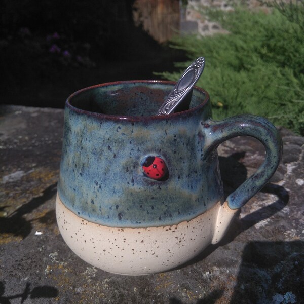 Mug Ladybug Coffee Mug Teacup Gift Idea Ceramic Unique Handmade Ceramic ...