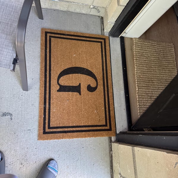 Simple Monogram Door Mat | Wedding Gift | Custom Doormat | Family ...