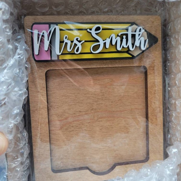 Teacher Sticky Note Holder, Personalized Sticky Note Holder, Teacher ...