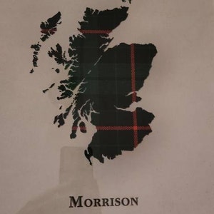 Clan Mowat Scottish Tartan Map Mowat Wall Decor, Ready to Hang, Canvas ...