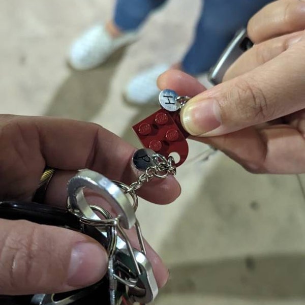 Heart Keychain Set - Made With Authentic LEGO® Bricks, INITIALS ...