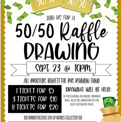50/50 Raffle Ticket Fundraiser Flyer, Split the Pot Raffle Fundraiser ...