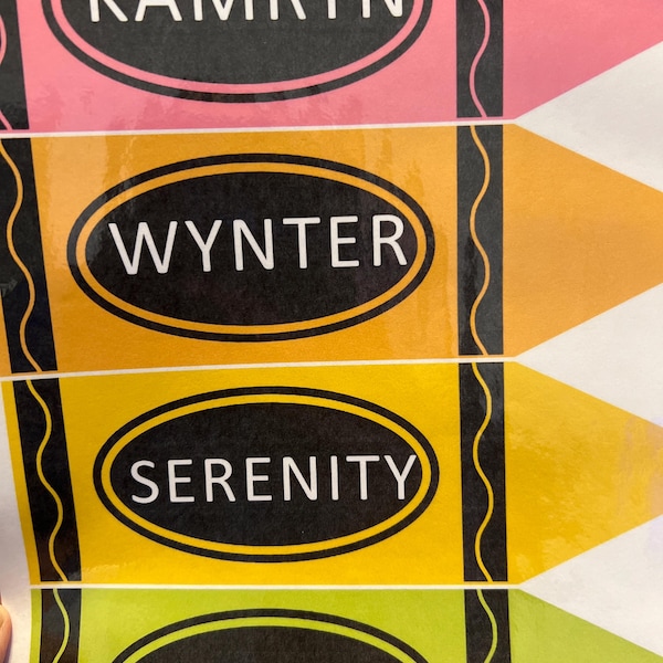 Crayon Name Tags | Crayon Desk Plate | Student Desk Plates | Printable ...