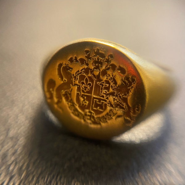 Family Crest Personalised Signet Ring,christmast Gift,signet Pinky Ring ...