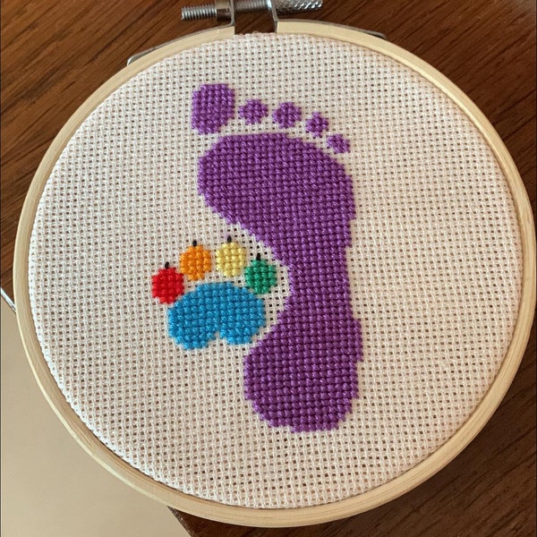 Foot and Paw Print Cross Stitch Pattern - Etsy