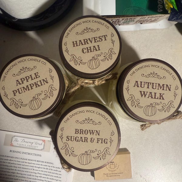 Fall Candle / Pure Soy / Autumn Candle / Fall Decor / Container Candle ...