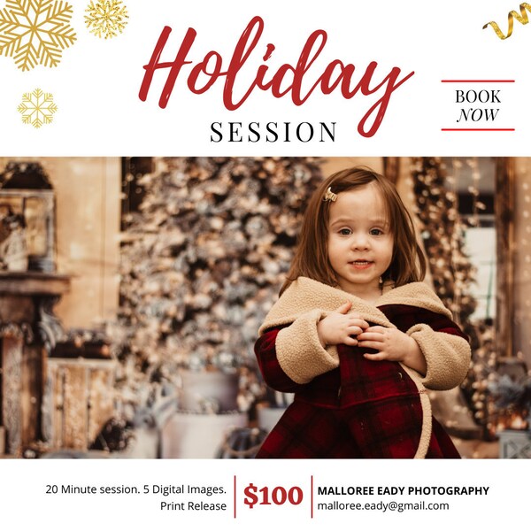 Christmas Mini Session Template for CANVA, Photography Christmas Mini ...