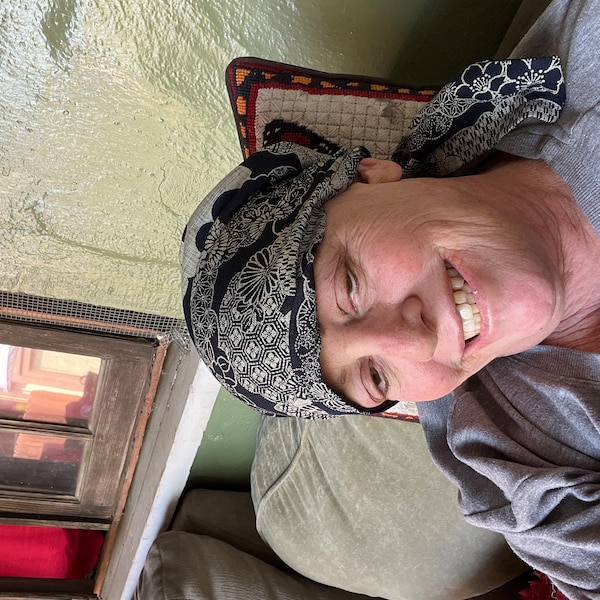 Rayon Blue Floral Head Scarf Tichel Head Covering Modern Headwrap ...