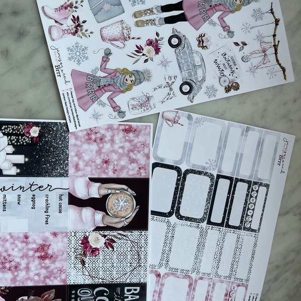 BRRR Planner Stickers a La Carte or Kit , Fashion Girl Sticker Winter ...