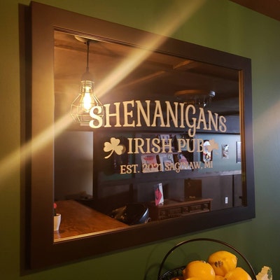 Engraved Custom Bar Mirror irish Pub by Lifetime Creations ...