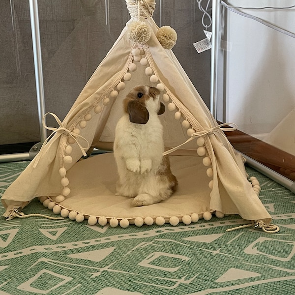 Rabbit Bed, Bunny Bed, Rabbit House, Bunny Teepee, Pet Teepee, Guinea ...