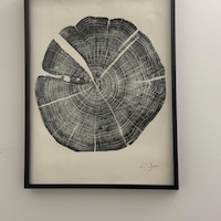 Old Ash Tree Ring Print, Tree Ring Wall Art, 24x36 Linocut Oversized ...