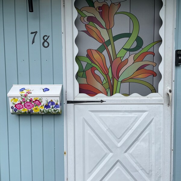 Burgundy Roses Mailbox, Hand Painted, UV Resistant, Horizontal Medium ...
