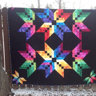 Java Batiks Rainbow Polka Dots Green Blue Yellow Orange Pink Batik ...