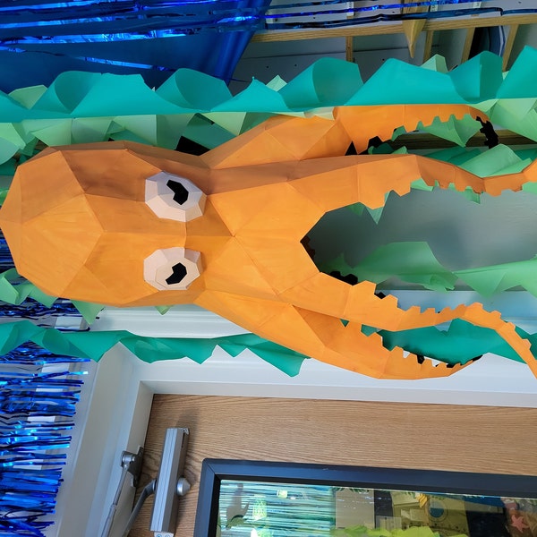 Octopus Mask DIY, Low Poly Mask Devilfish, Paper Craft Mask Poulpe, Pdf ...