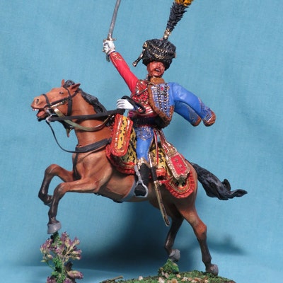 Napoleonic Red Lancers Figure, Painted Napoleonic Miniature 1/30 Scale ...