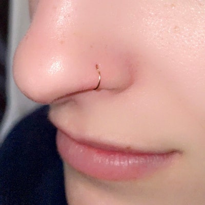 Super Thin Nose Ring, 26 Gauge Nose Ring, Skinny Nose Hoop, Tiny Very ...