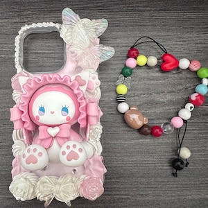 Goth Black Decoden Phone Case for All Brand, Black Butterfly and Chain ...