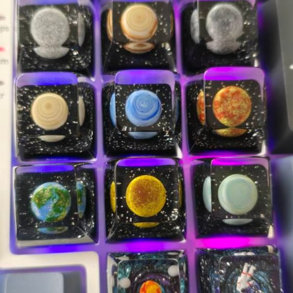 Planet Keycap, Solar Systerm Keycap, Galaxy Keycap, Universe Keycap, Keycap Set for MX Cherry ...
