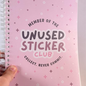 Unused Sticker Club Reusable Sticker Book for Sticker Collector, 6x8 ...