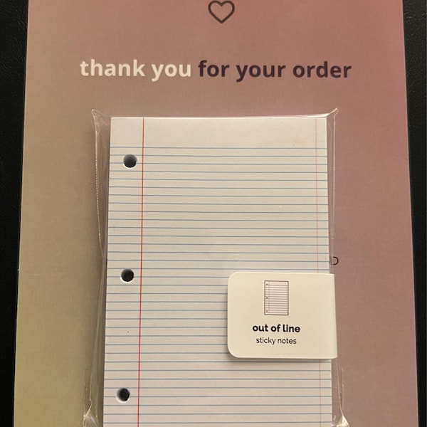 Mini Lined Paper Sticky Notes • Out of Line Sticky Notes • Tiny ...