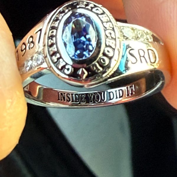 Custom School Class Ring - Sterling Silver 925 Personalized Graduation ...