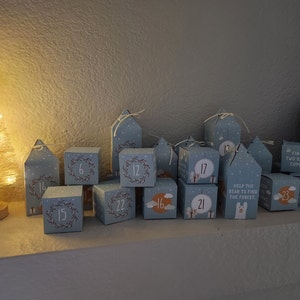 Printable Advent Calendar, BOHO, Countdown to Christmas, DIY, Instant ...