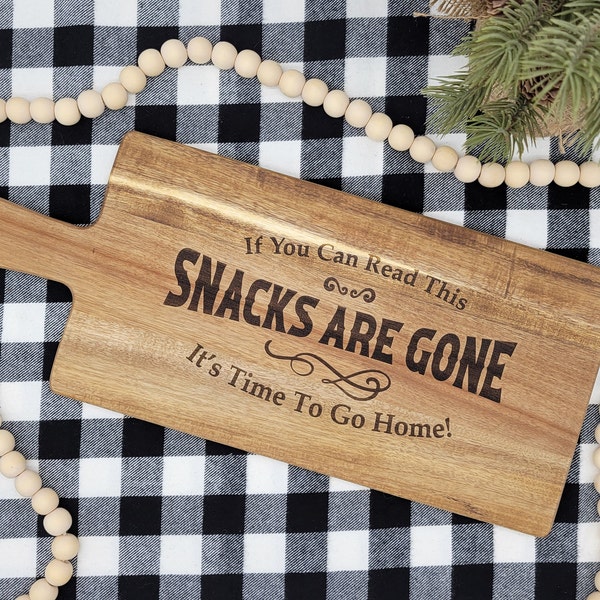 Funny Charcuterie Board Saying Svg, Sarcastic Kitchen SVG, Cutting Board Svg, Snacks Are Gone ...
