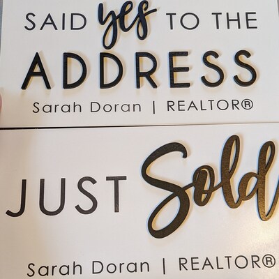 Personalized Just Sold Sign, Realtor Sign, Real Estate Agent Sign ...