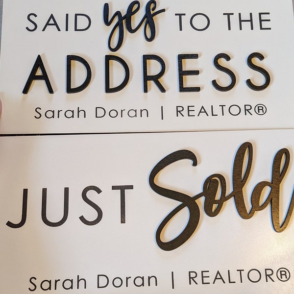 Personalized Just Sold Sign, Realtor Sign, Real Estate Agent Sign ...