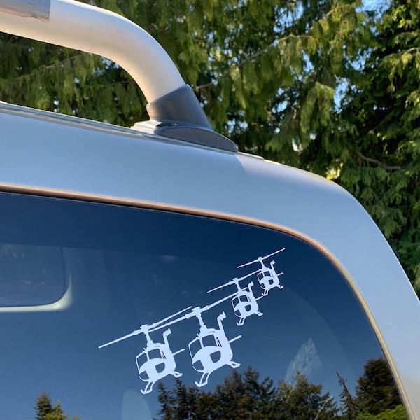 HUEY HELICOPTERS in FLIGHT Top View Vinyl Sticker Decal Military Army ...