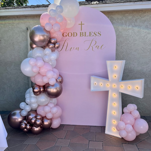 God Bless Baptism Wall Decal for Balloon Arch | Balloon Arch Decoration ...