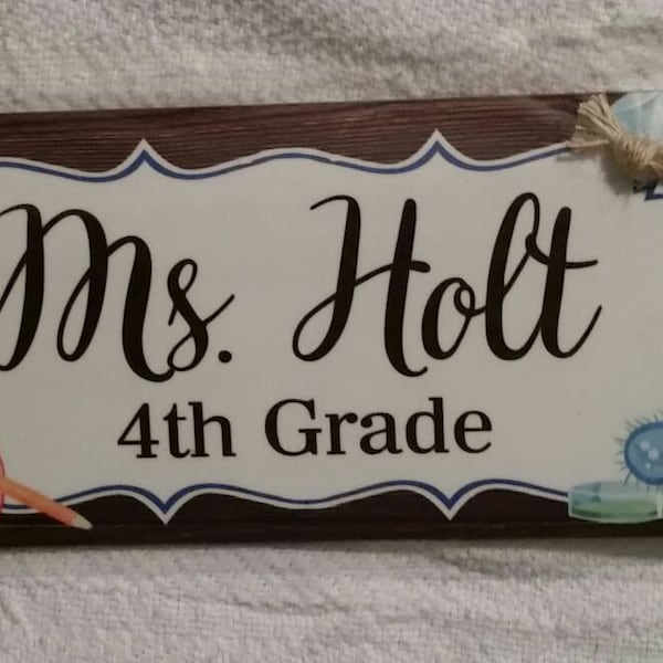 Math and Science Class Door Sign, Personalized Teacher Classroom Door ...