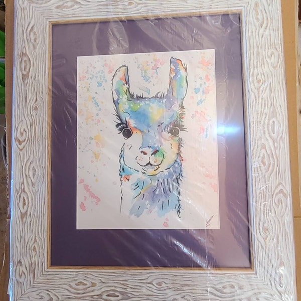 Llama Watercolor Print / Farm Animals / Ready to Ship - Etsy