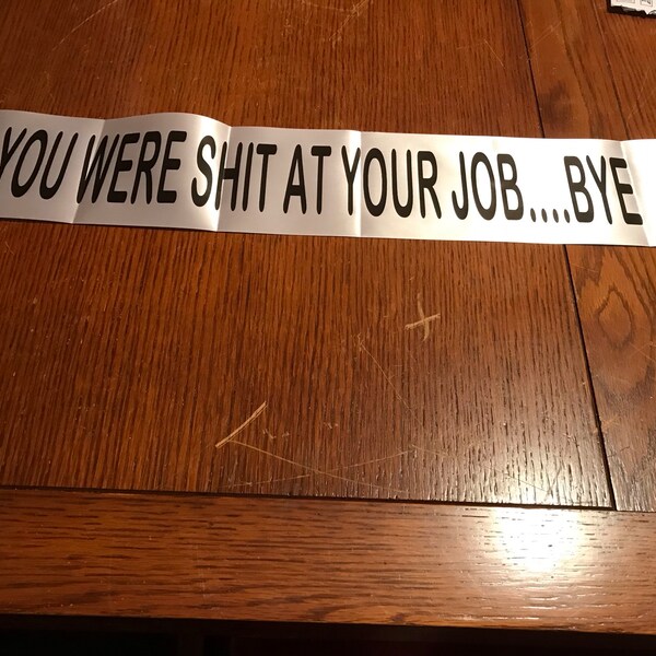 Office Party Leaving Banner Work Colleague Leaving Funny Sarcastic ...