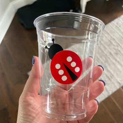 Ladybug Party Cups Ladybugs Birthday Cup Set WITH Lids/straws Garden - Etsy