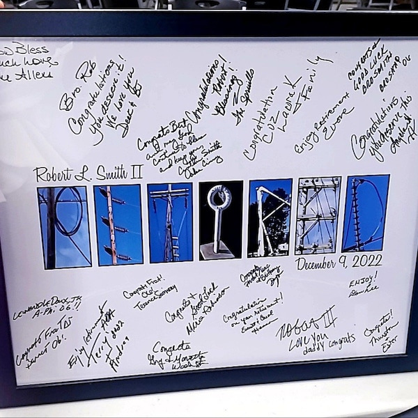Lineman Personalized Retired Last Name Alternative Guest Book, Lineman ...