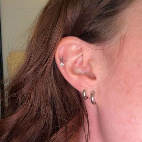 Semicolon Earring Piercing 16G Ear Piercing Semicolon Mental Health ...