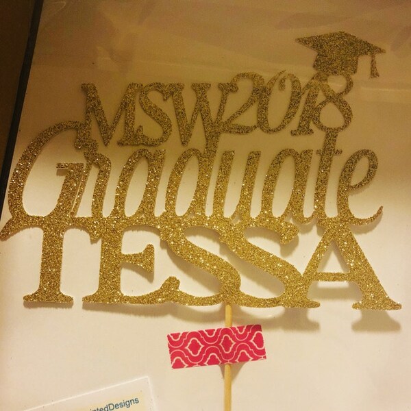 Graduation Cake Topper, Personalized Graduation Cake Topper, High ...