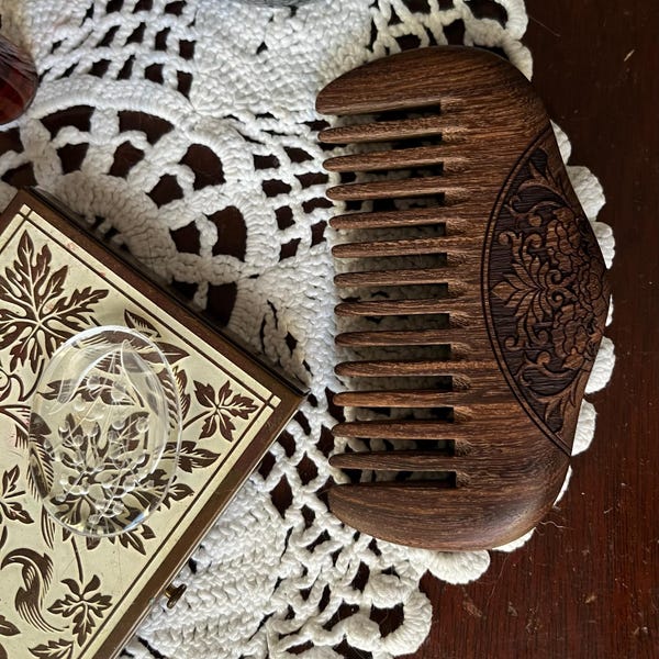 Handcrafted Wooden Comb Gift Set Detangler/finish Combs Made From South ...
