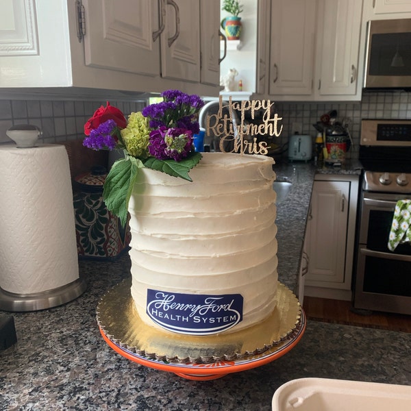 Rose Gold Glitter Happy Retirement Topper | Personalized Happy ...