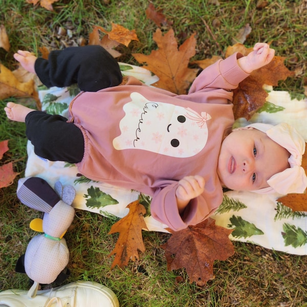 Custom Name Cute Boo Baby Romper, Little Boo Romper, Halloween Ghost ...