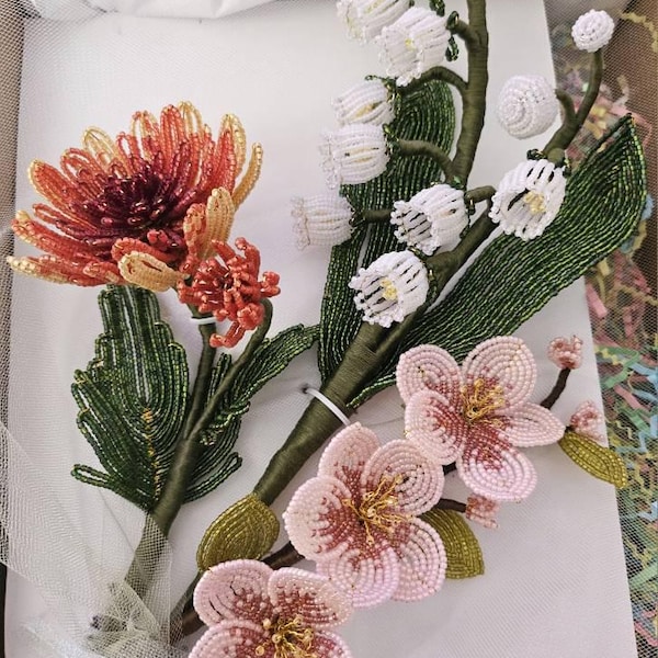 Custom Beaded Flower Bouquet - Etsy