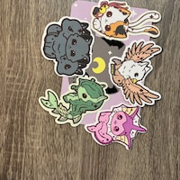 Black and Pink Cryptid Mothman Mythical Creature Enamel Pin - Etsy