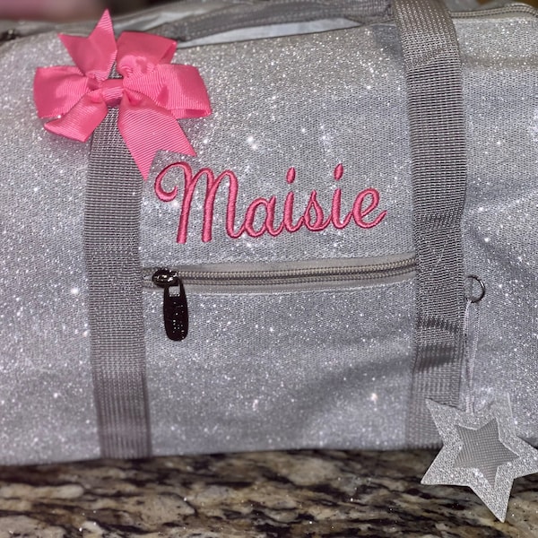 Pink Glitter 17 Personalized Bag With Shoe Compartment, Dance Bag ...