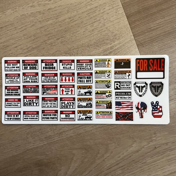 R/C Scale ZOMBIE Decal Stickers Axial SCX10 Wraith Crawler Rock Crawl ...