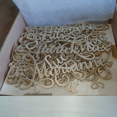 Laser Cut Wood Names Custom Laser Cut Name Signs Wedding Place Cards ...