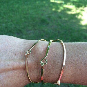 Gold Bangle Set of 3, Yellow 14k Gold Fill Bracelets, 14k Gold Bracelet ...