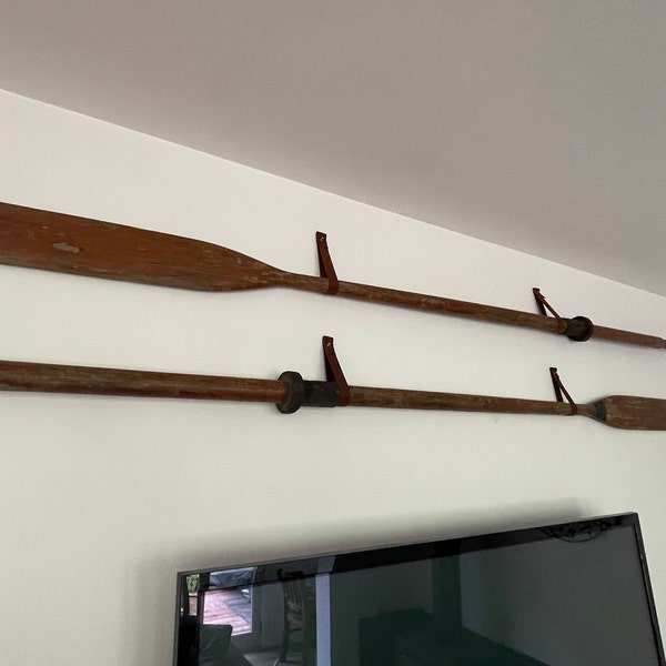 Leather Paddle Display Hanger, Canoe Row Hook, Wall Hanging Strap ...